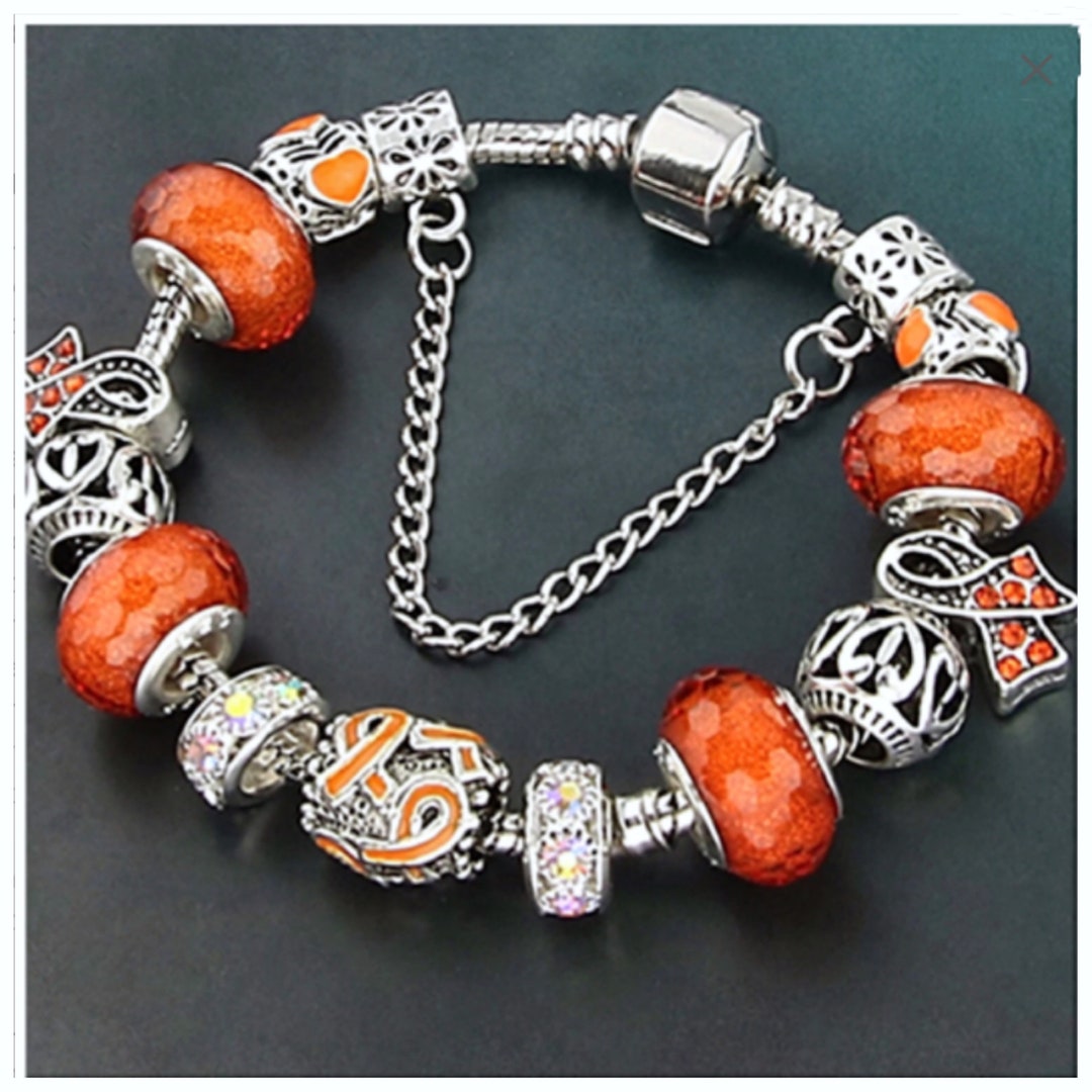 21 Cms MS Multiple Sclerosis/ Leukaemia Awareness Bracelet - Etsy