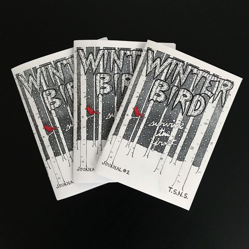 Winter Bird Mini Zine Hand-drawn Art Zine Mini Coloring Book Zine ...