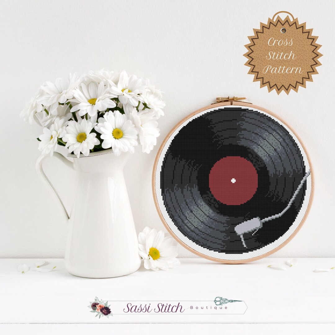 PDF Pattern: Record Player Cross Stitch Pattern/music/vinyl/wall Art ...