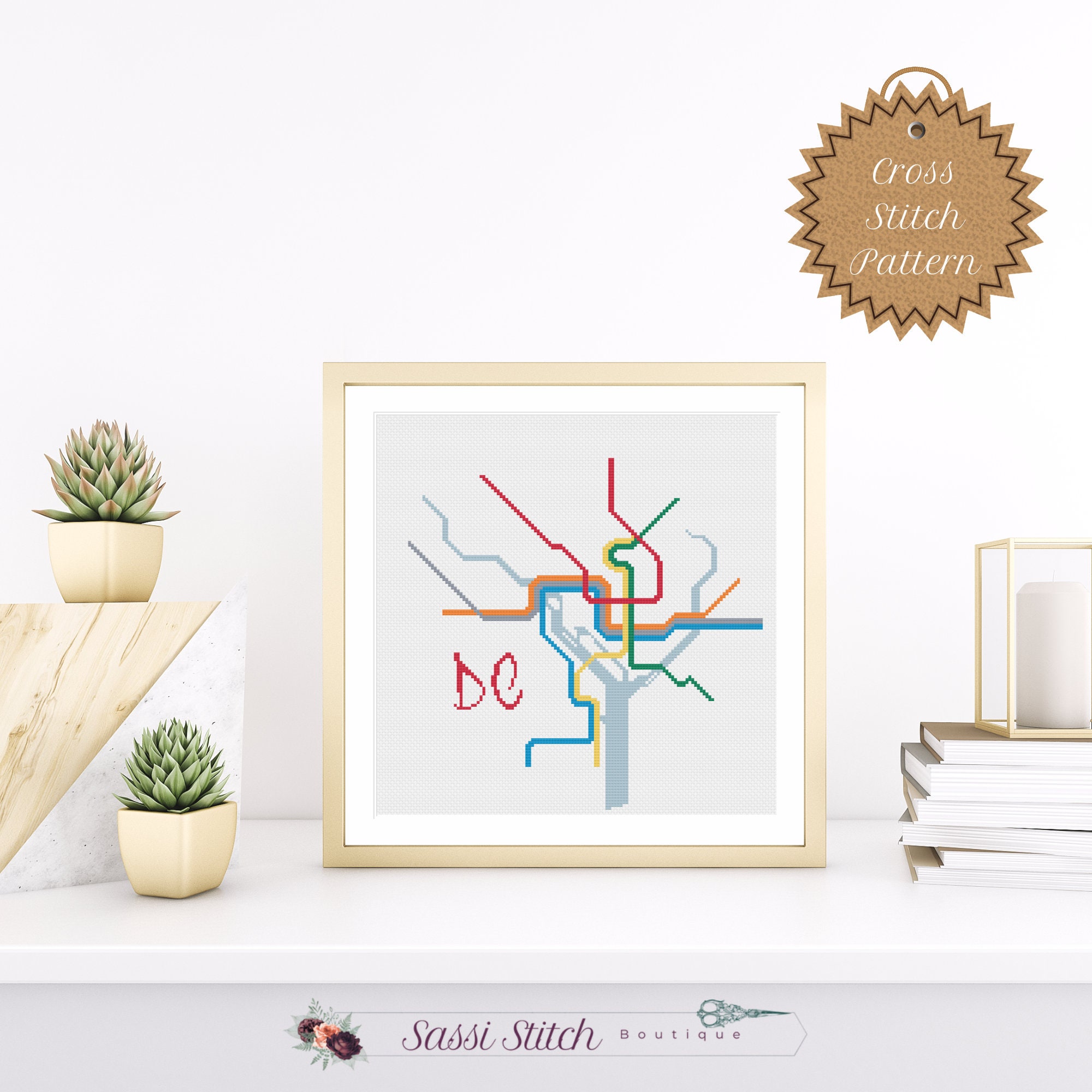 PDF Pattern: Washington DC Metro Map Cross Stitch - Etsy