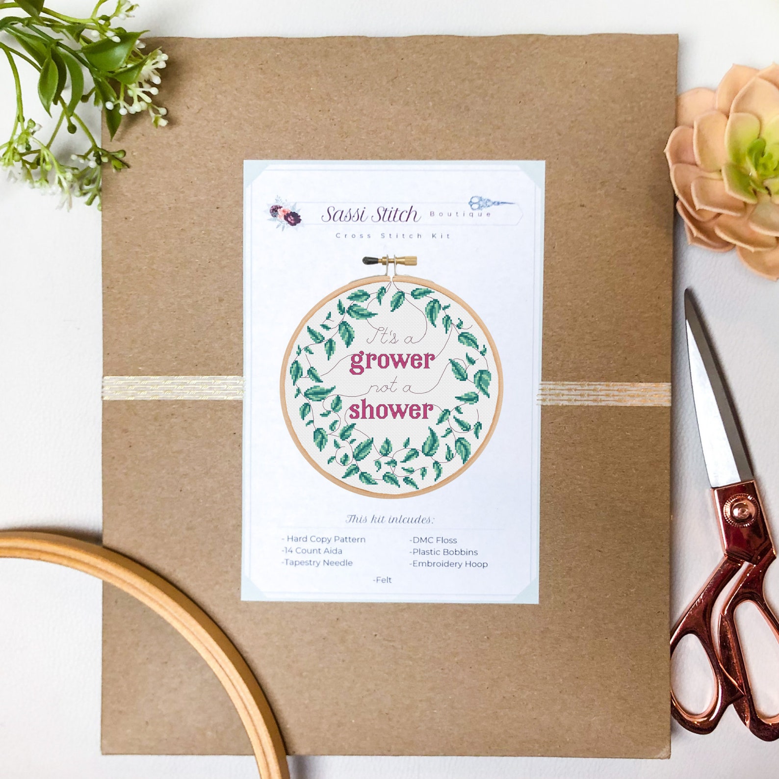 Counted Cross Stitch Kit: It's a Grower Not a Shower - Etsy