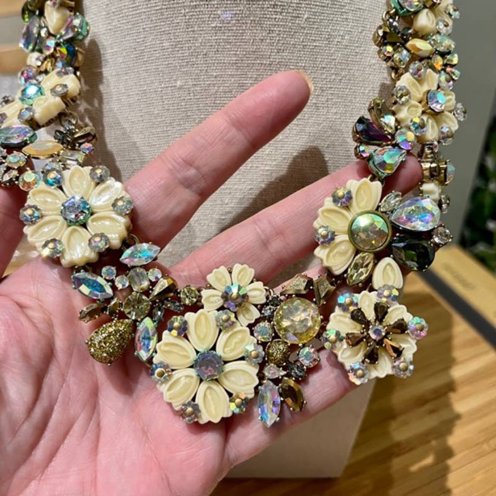 Vintage J. Crew Floral Statement Necklace - Etsy