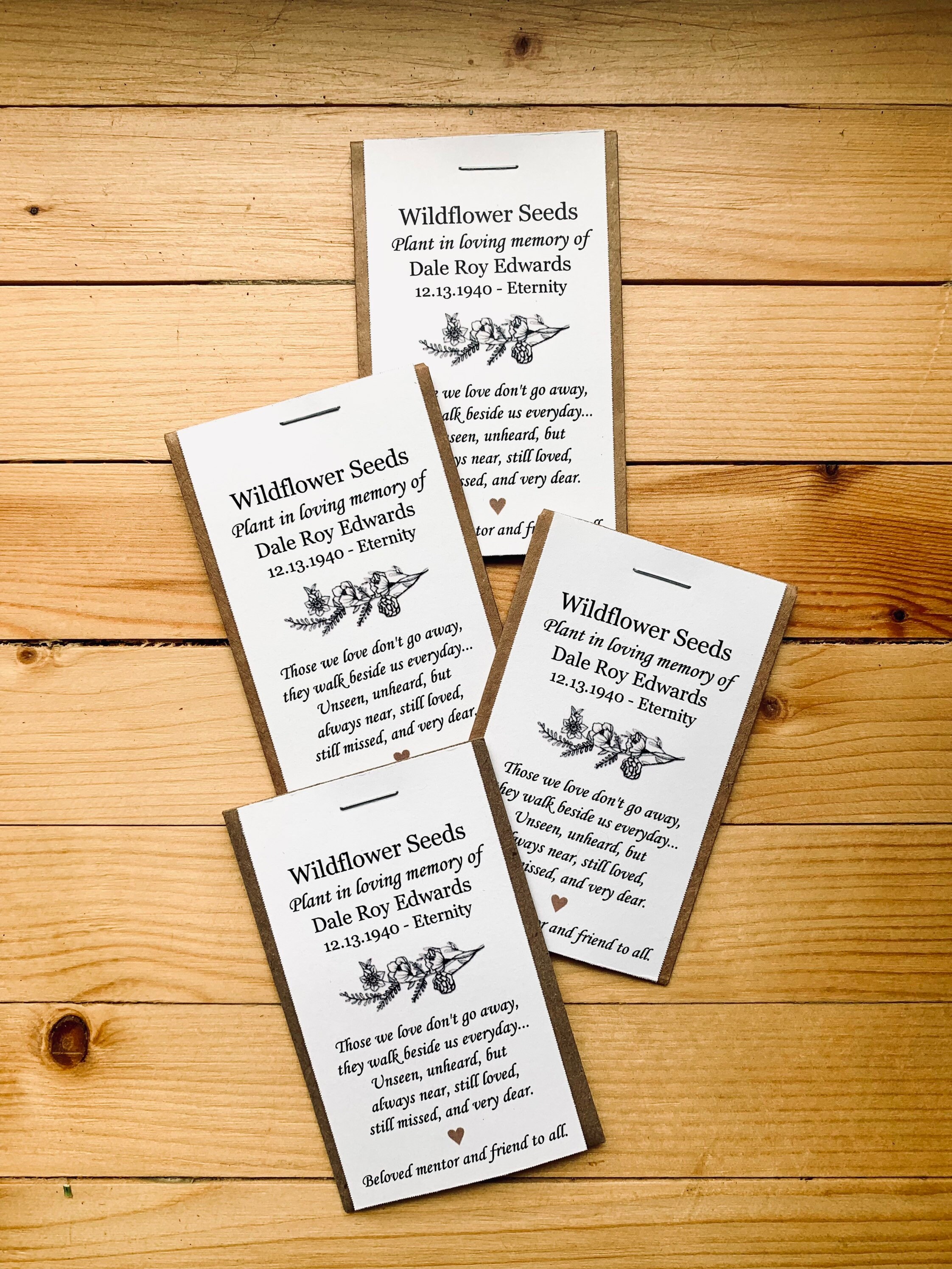 Memorial Seed Packets Brown Vellum Seed Packets Funeral - Etsy