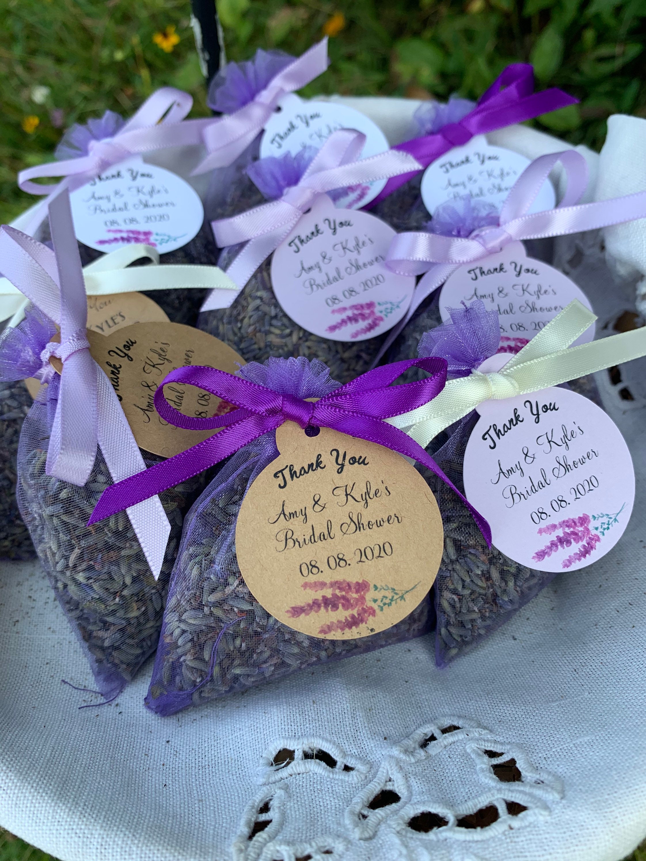 Customized Dried Lavender Sachets Guest Ts Bridal Shower Etsy