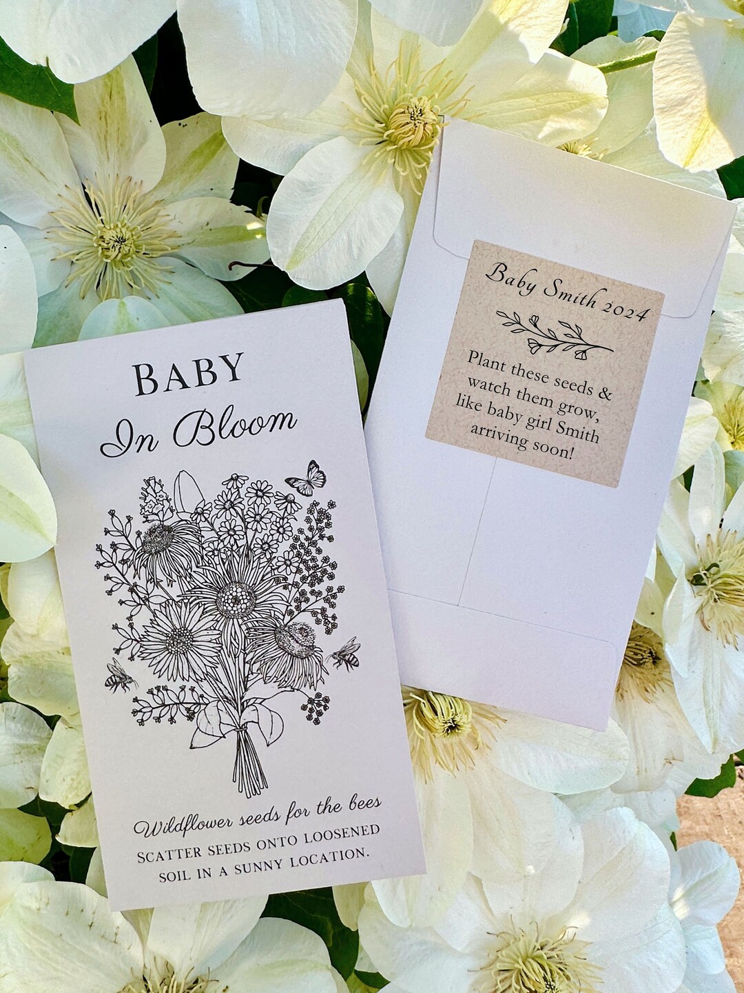 Baby in Bloom Wildflower Seed Packet WITH SEEDS Favors Baby in Bloom ...