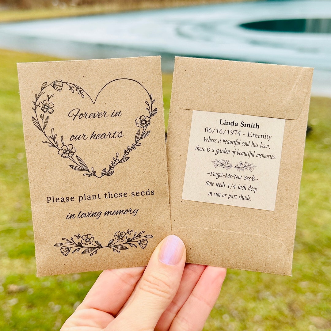 Memorial Seed Packets Funeral Favors, Celebration of Life, Sympathy ...