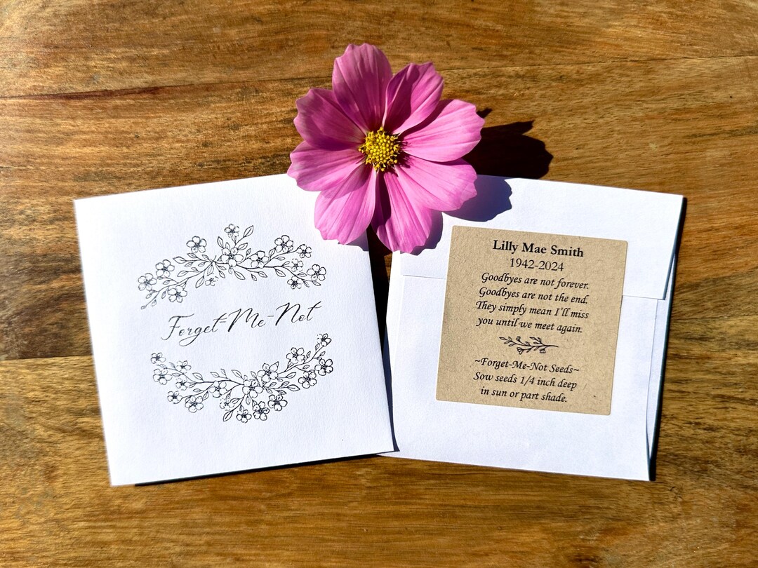 Memorial Seed Packets Funeral Favors Celebration of Life, Sympathy ...