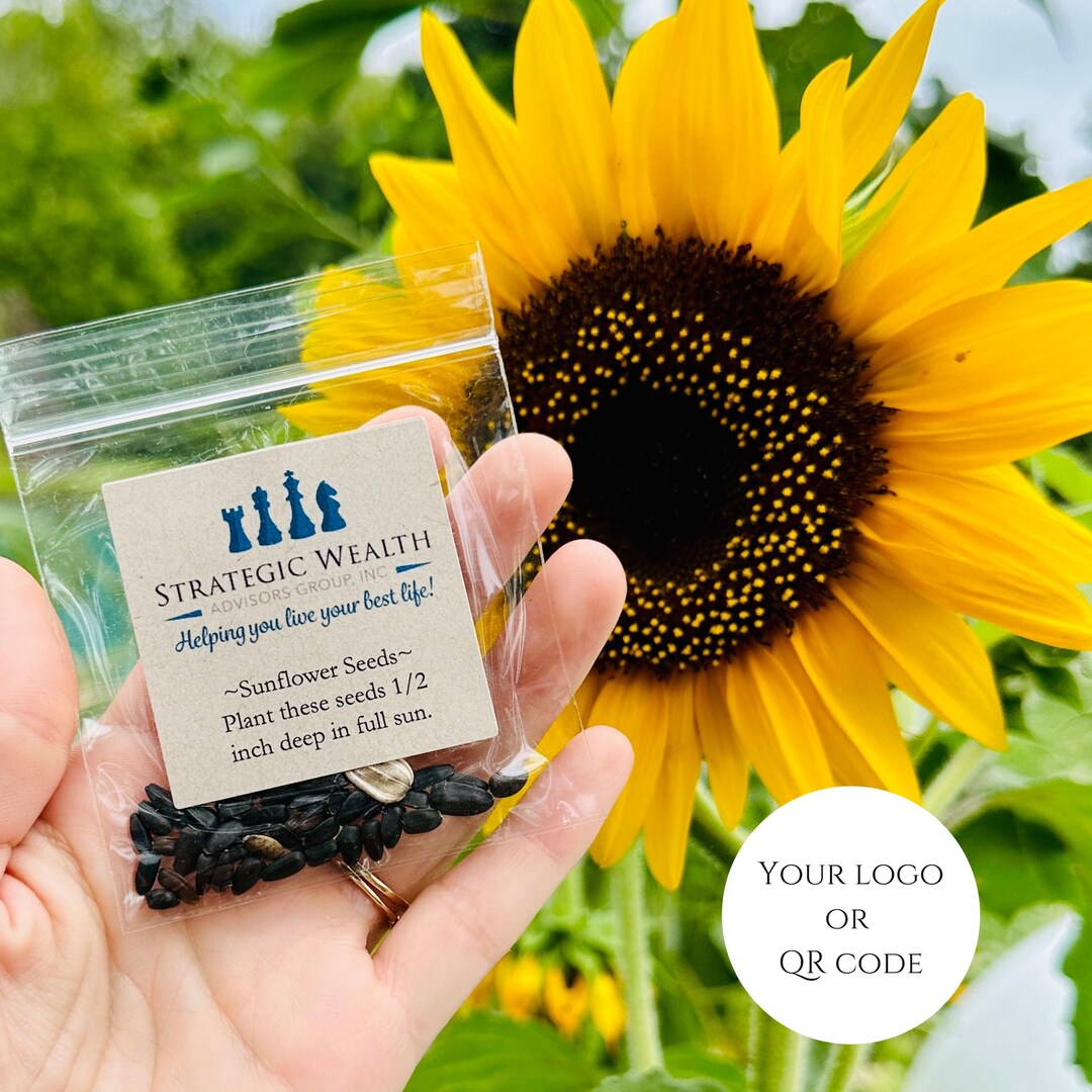 Business Marketing Seed Packets QR Code Sunflower Seed Packets Business ...