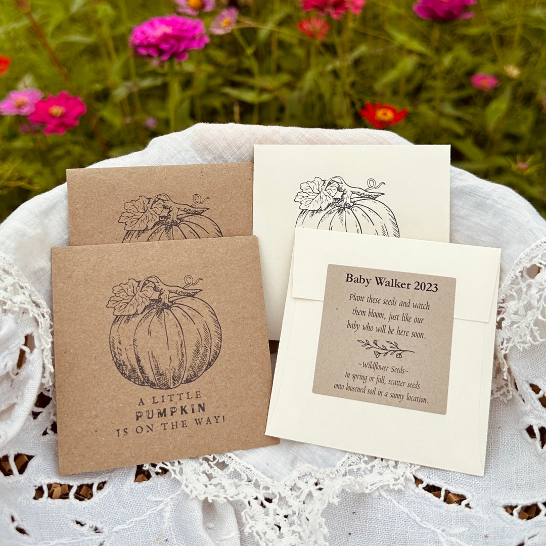 Pumpkin Baby Shower Seed Packet Favors: Customizable Stickers - Etsy