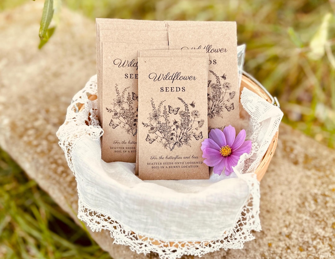 Wildflower Seed Wedding Favors: Kraft Brown Bridal Shower Packets - Etsy