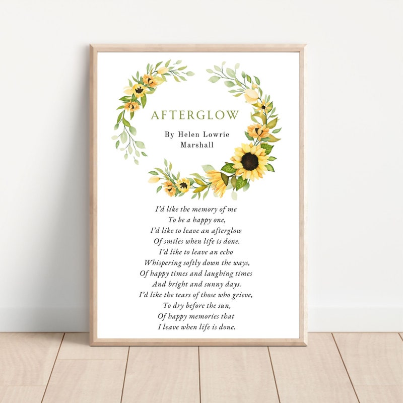 Memorial Poem - Etsy