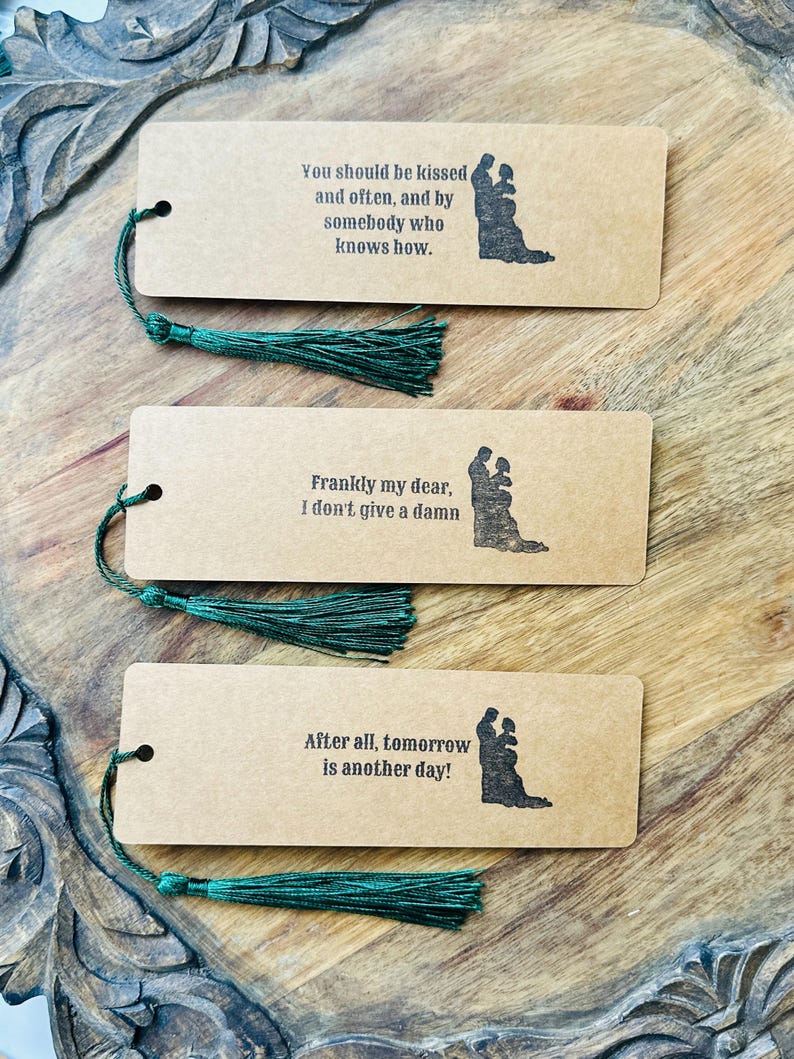 Gone With the Wind Bookmarks: Choice of 3 Handmade Bookmarks Kraft ...