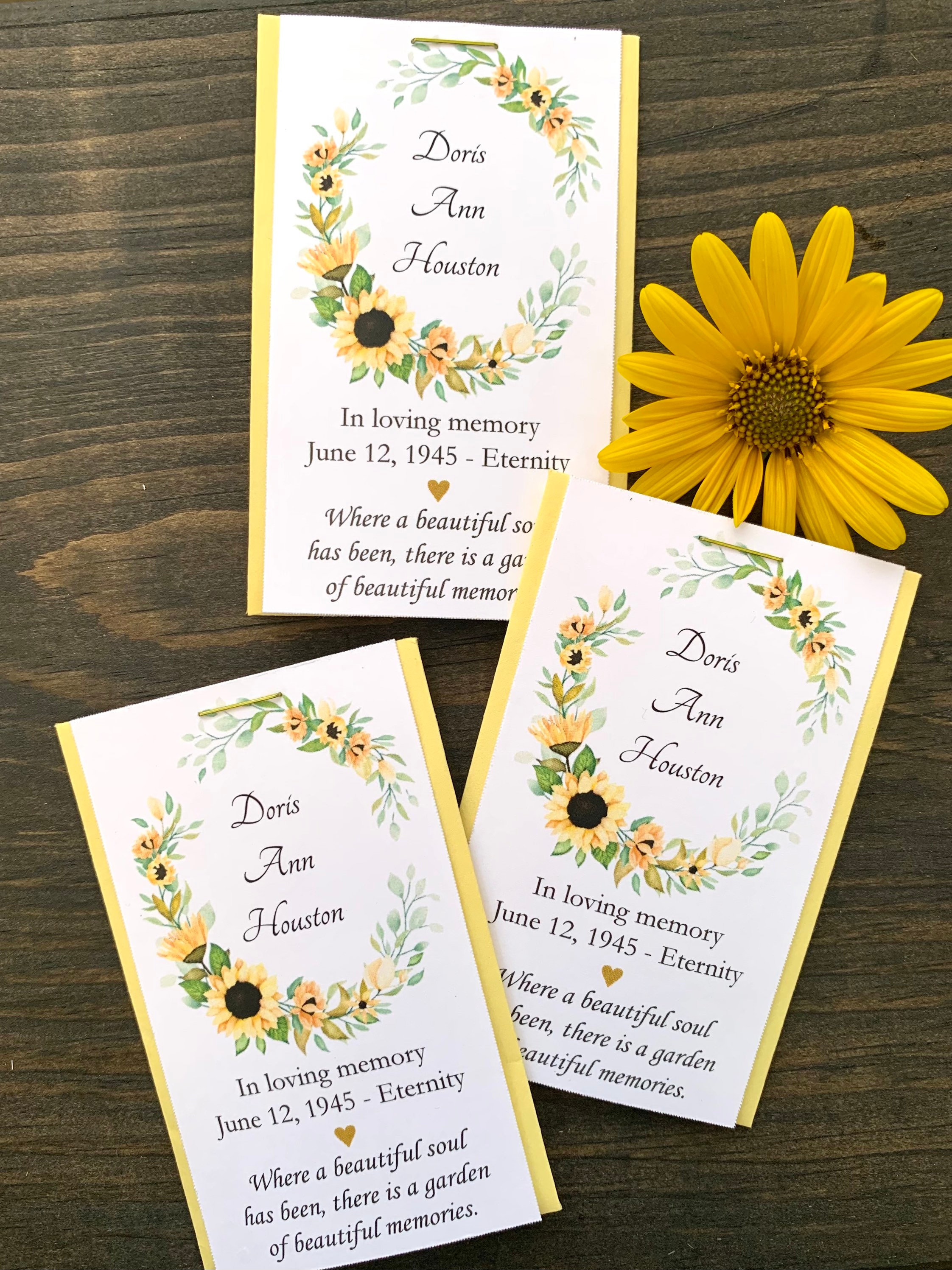 Memorial Seed Packet Printable - Etsy