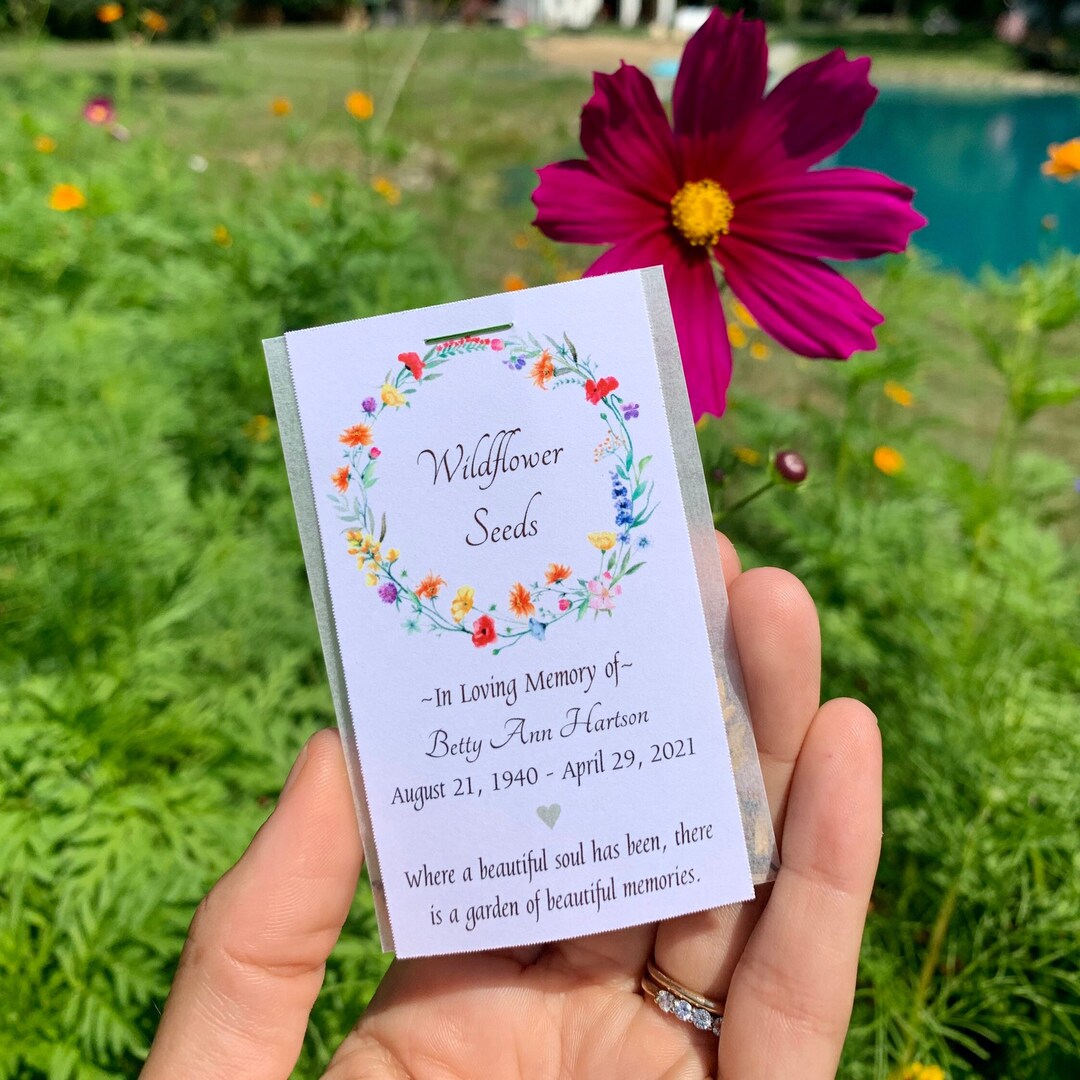 Wildflower Seeds Memorial Packets: Custom Celebration of Life Favors - Etsy