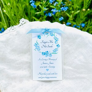 Forget-me-not Seed Packets/ Memorial Seed Packets/ Funeral Favors ...