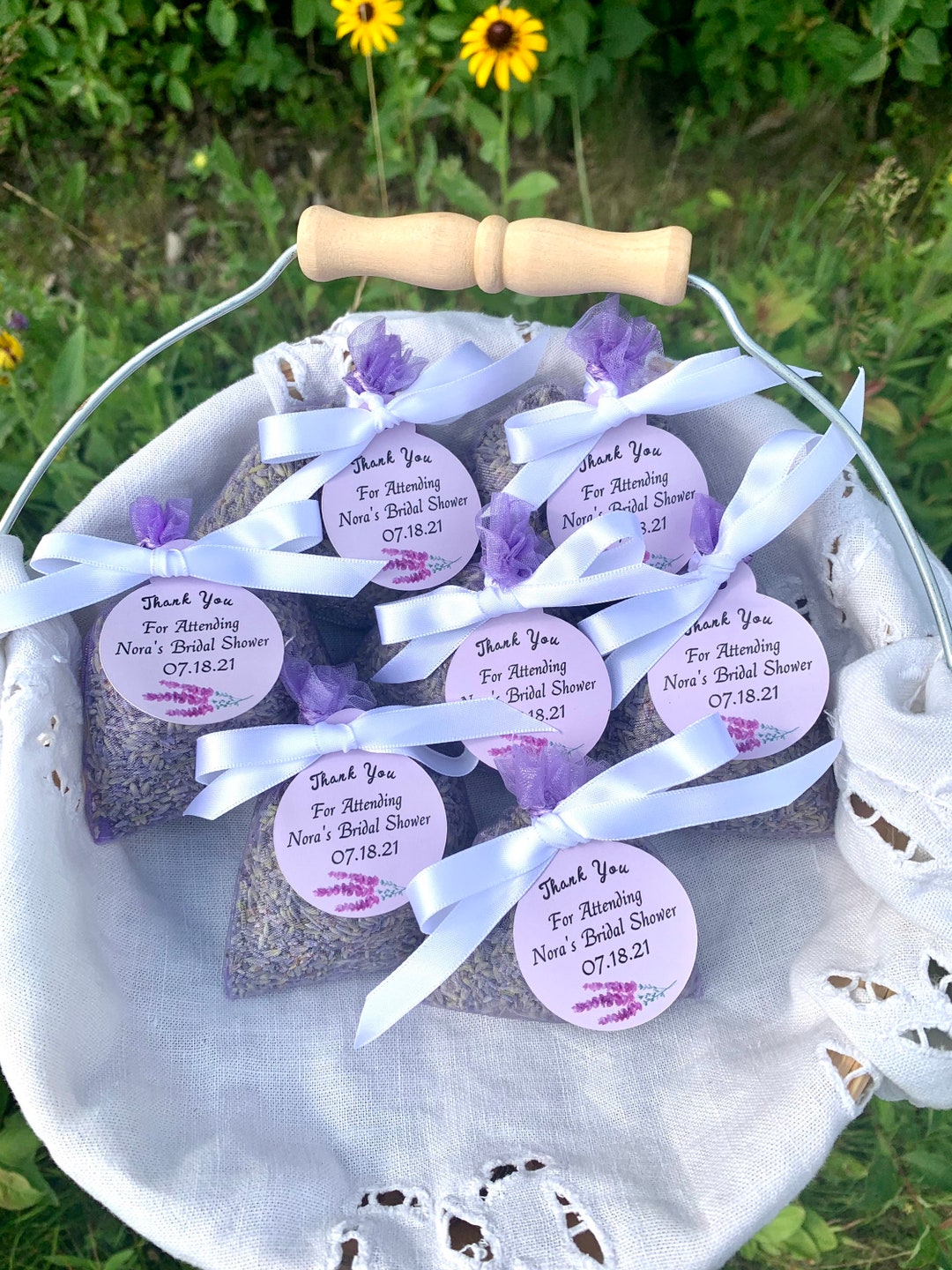Dried Lavender Sachet Bridal Shower Favors Custom Lavender Baby Shower ...