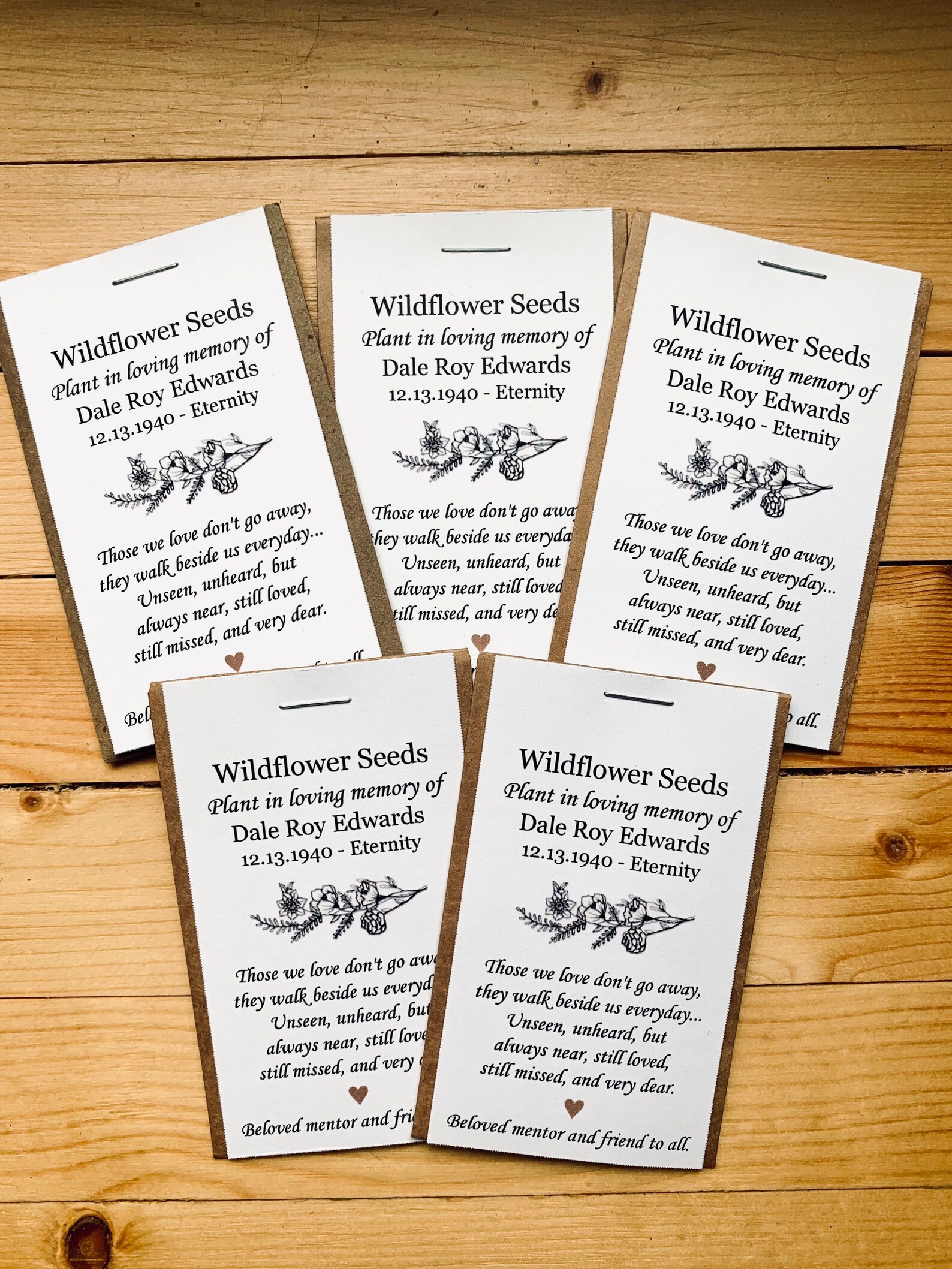 Memorial Seed Packets Brown Vellum Seed Packets Funeral - Etsy