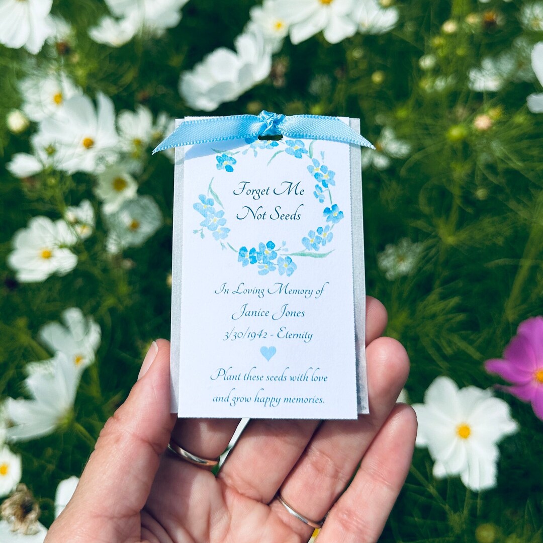 Forget-me-not Seed Packets/ Memorial Seed Packets/ Funeral Favors ...