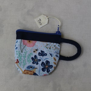 Teacup Pouch Flowers & Bird Floral Bees Birds Zip Pouch - Etsy