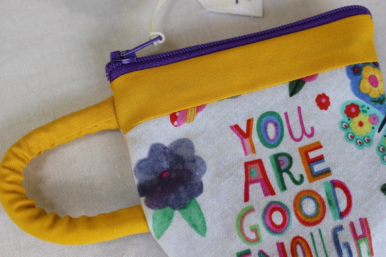 Teacup Pouch Motivational Sayings, Handmade Zipper Bag, Small Pouch ...