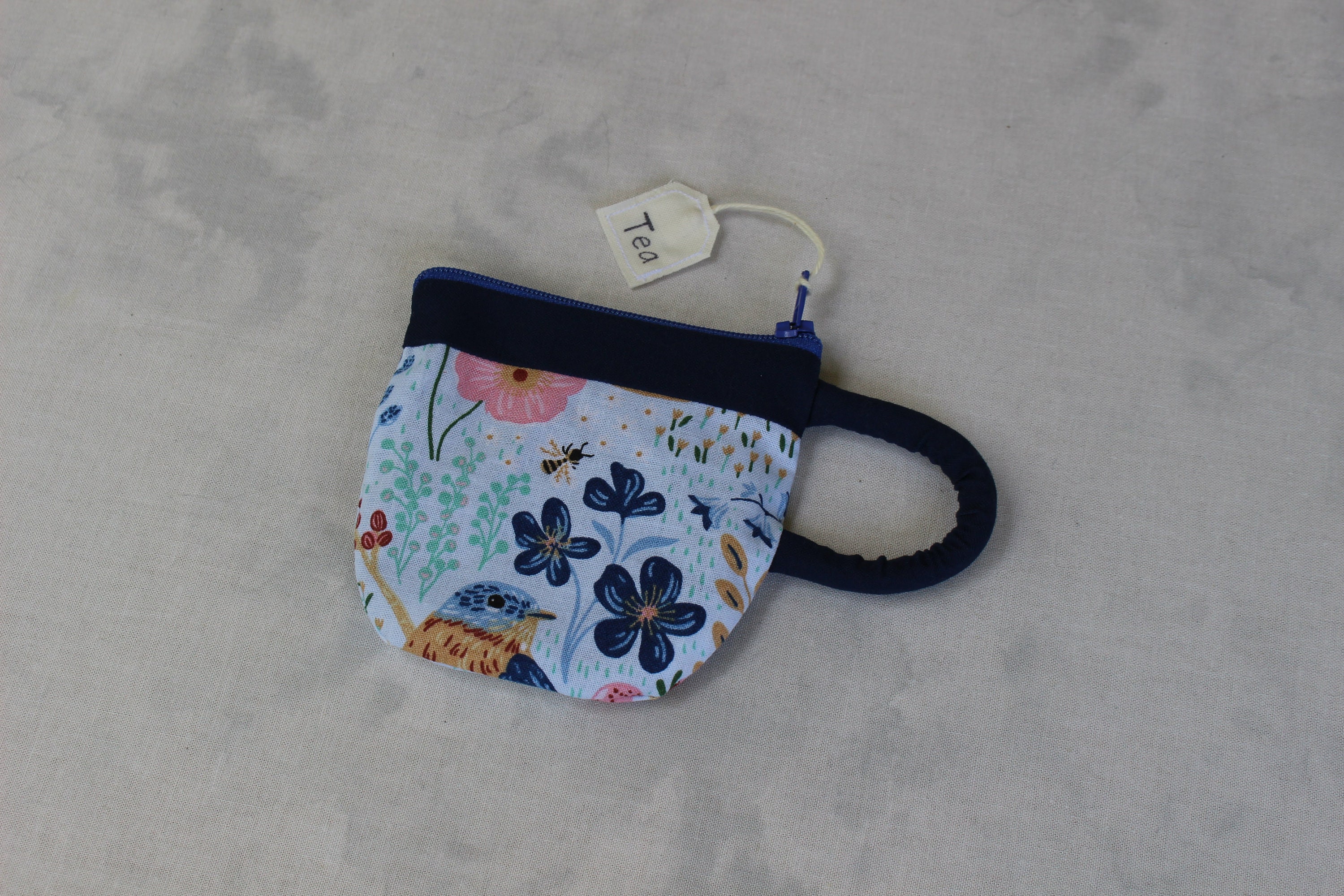 Teacup Pouch Flowers & Bird Floral Bees Birds Zip Pouch - Etsy