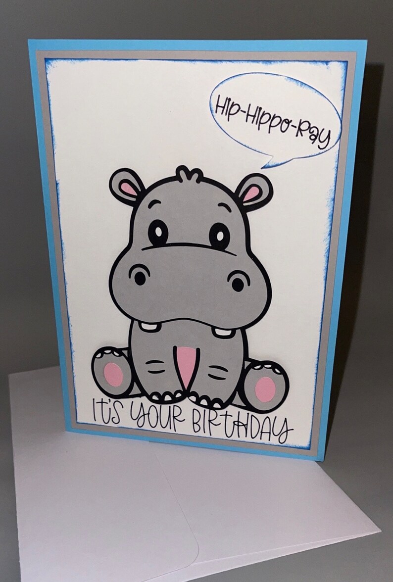 Hippo Birthday Card - Etsy