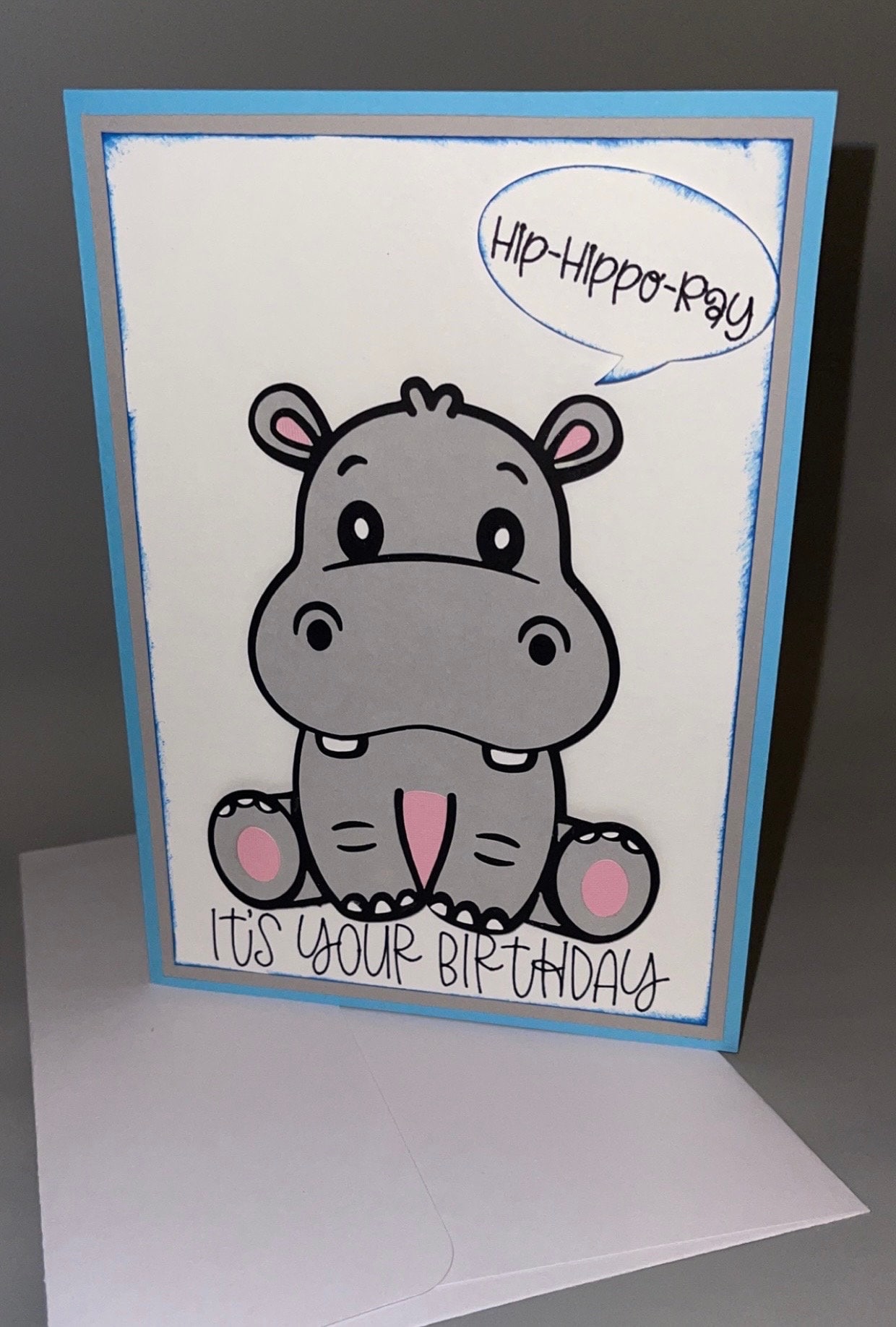 Hippo- Birthday Card - Etsy