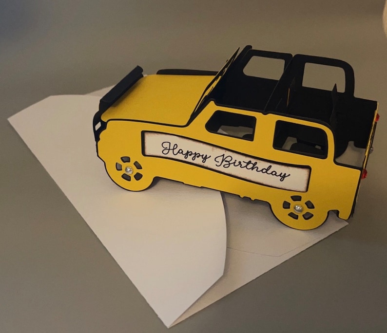 3D Jeep Car- Birthday Card - Etsy