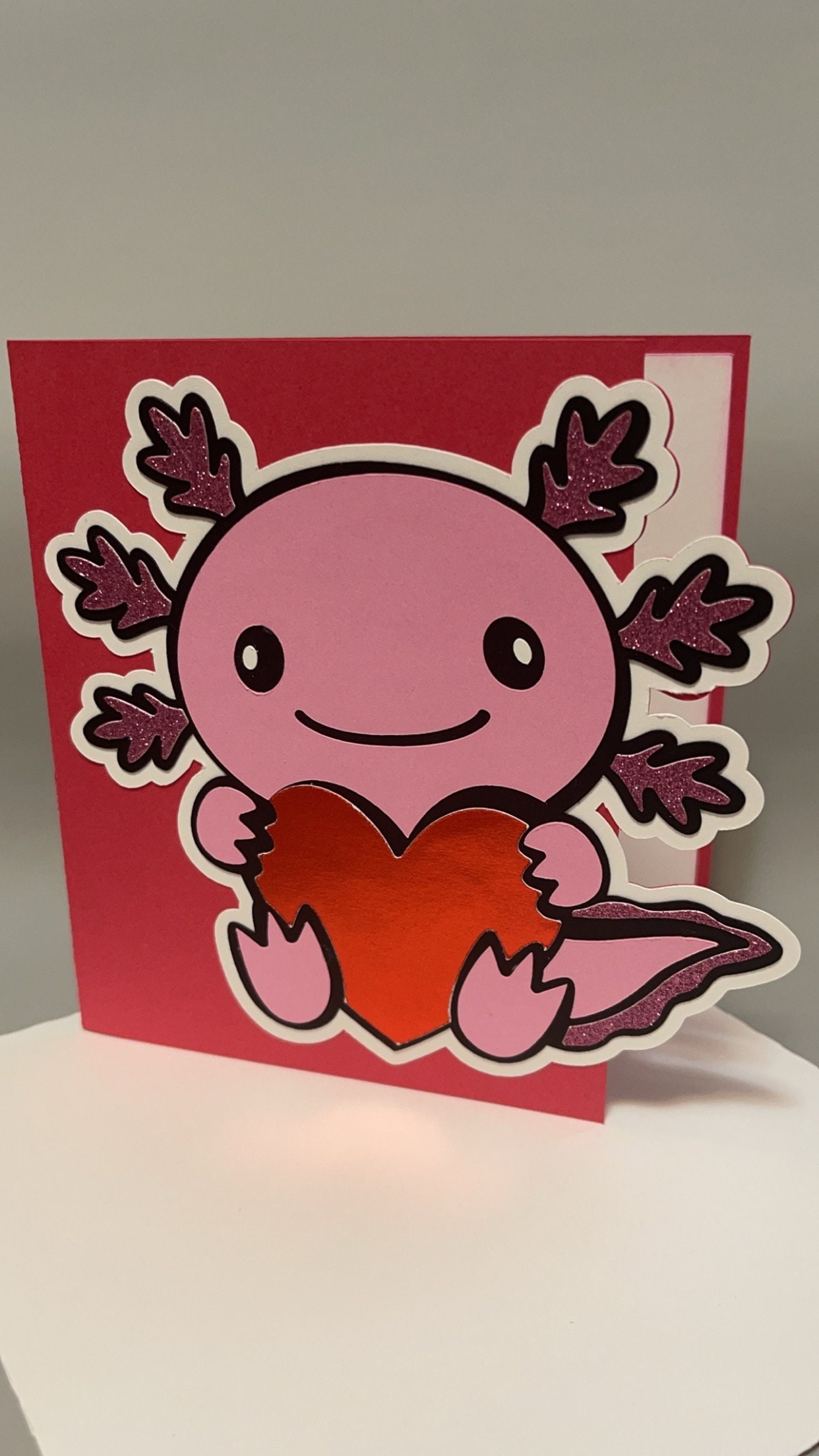 Axolotl- Valentine’s Day Card - Etsy