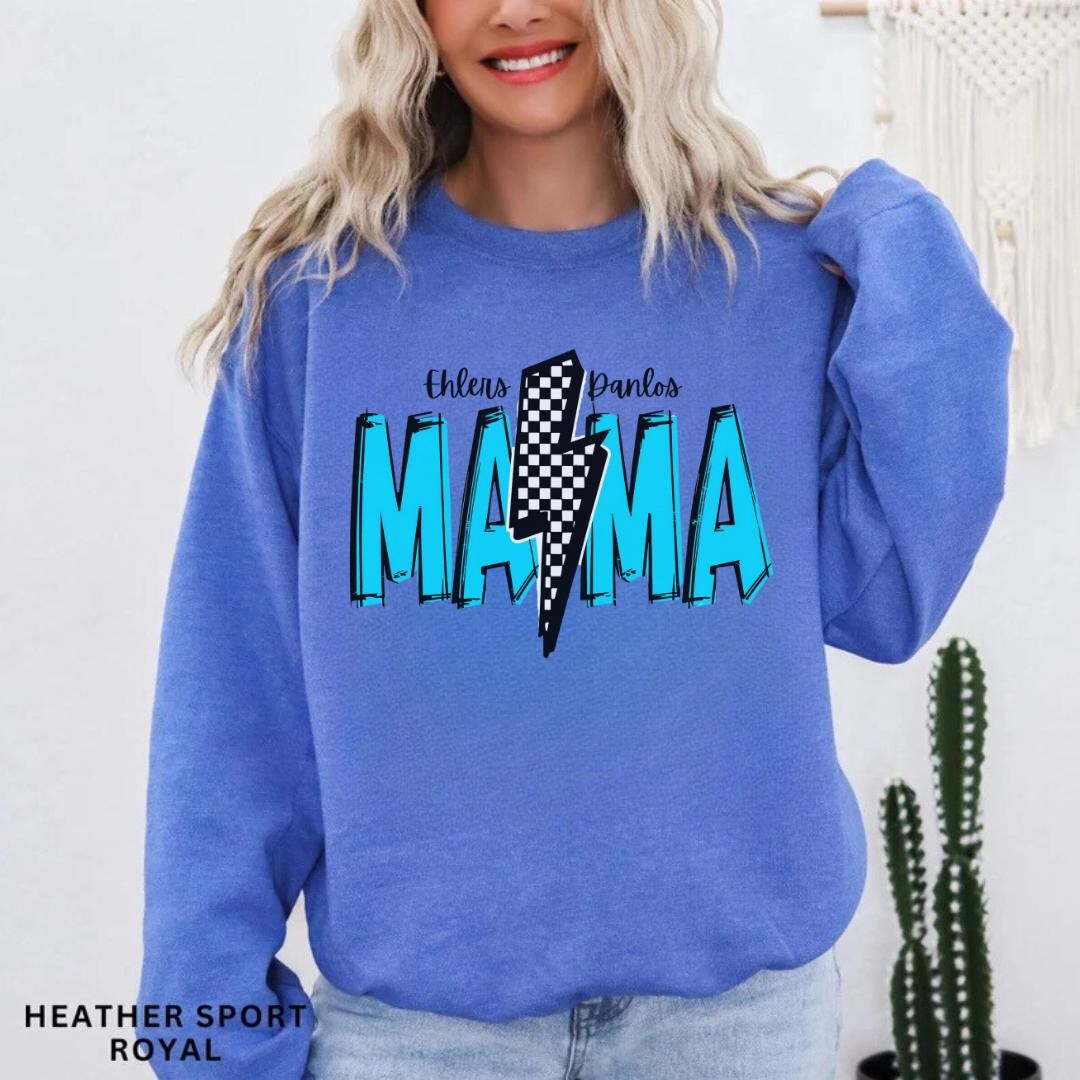 Retro Checker Mama Sweatshirt, Mama Bear Sweatshirt, Custom Mama and ...