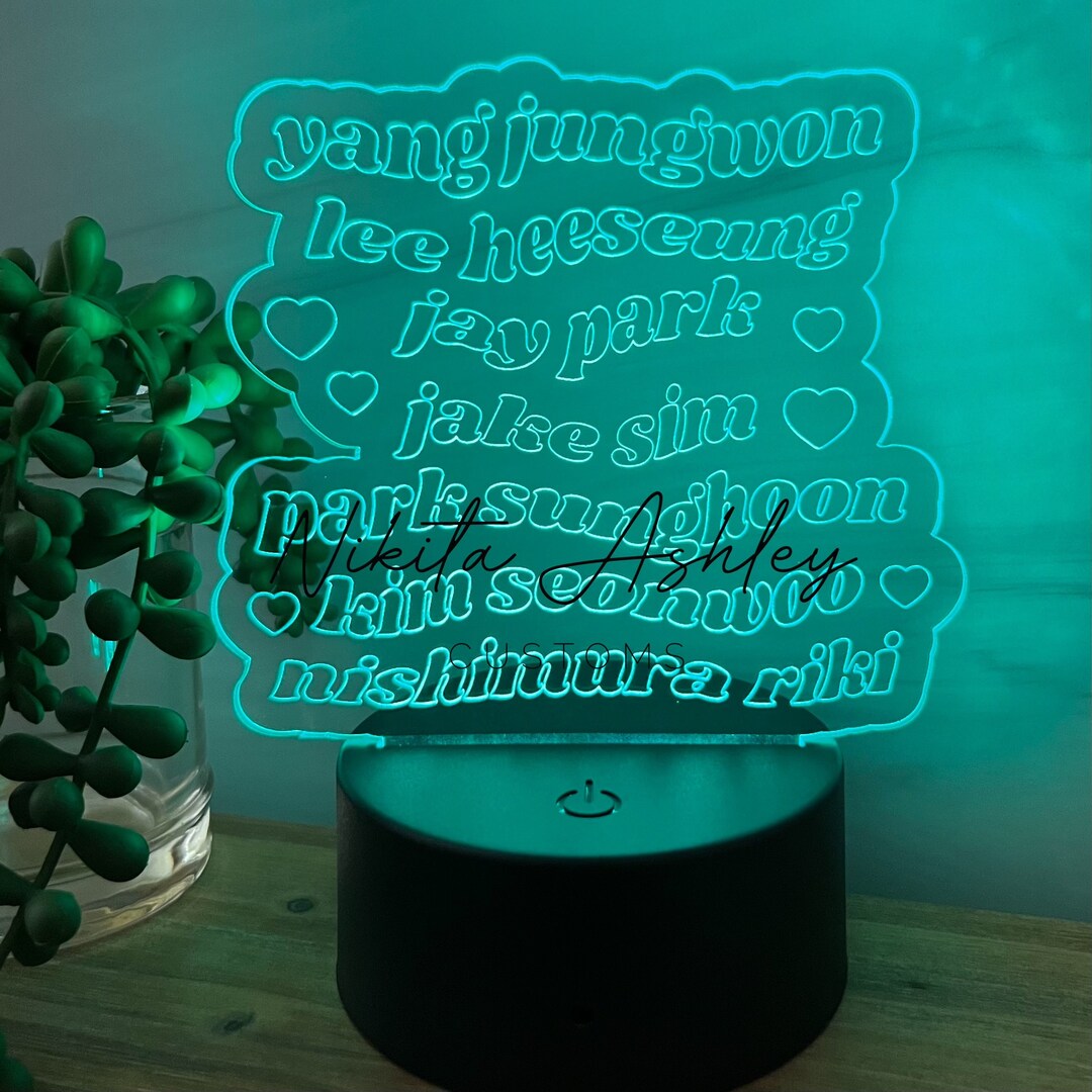 Enhypen Name Desk Lamp, Kpop Merch - Etsy