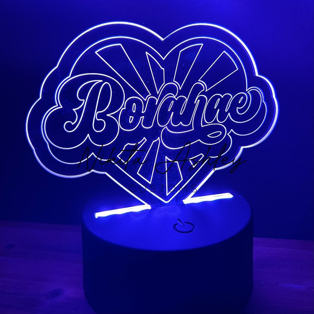 BTS Borahae Heart Desk Lamp, KPOP Merch - Etsy