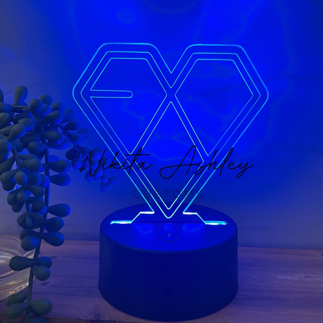 EXO Heart RGB Desk Lamp, Kpop Merch - Etsy