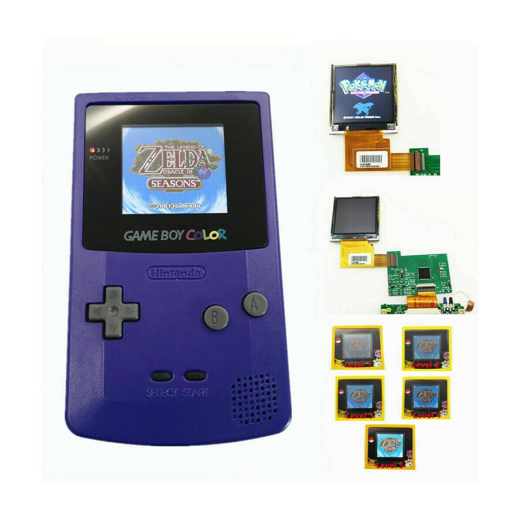 Nintendo Game Boy Color GBC System Backlight Backlit Brighter Mod Grape ...
