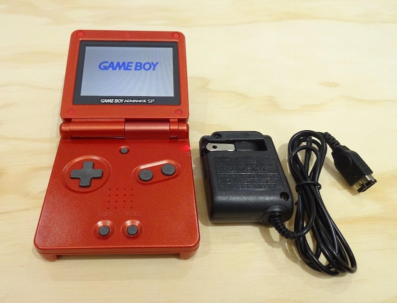 Nintendo Game Boy Advance GBA SP Flame Red System AGS 101 Brighter Mint ...