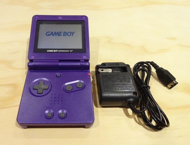 Nintendo Game Boy Advance GBA SP Midnight Purple System AGS 001 Mint ...