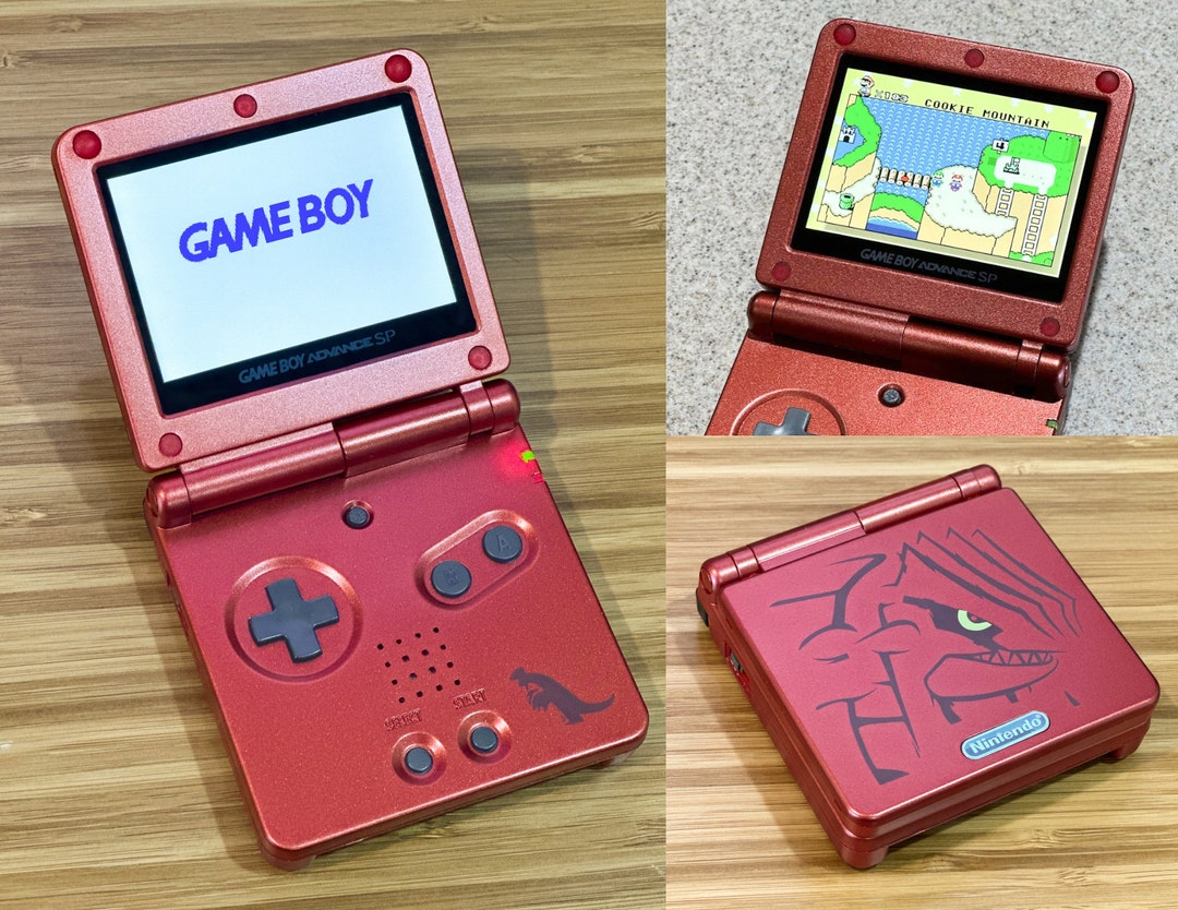 Nintendo Game Boy Advance GBA SP System 101 IPS Lcd Pokemon Groudon - Etsy