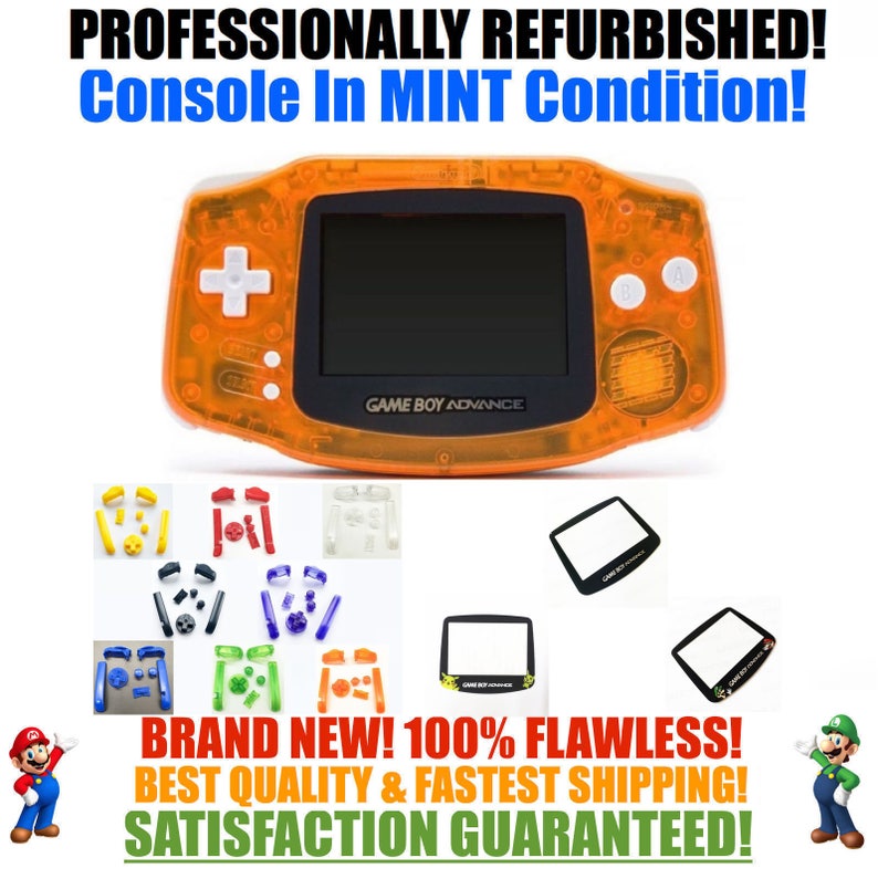 Nintendo Game Boy Advance GBA Clear Orange System Custom new - Etsy