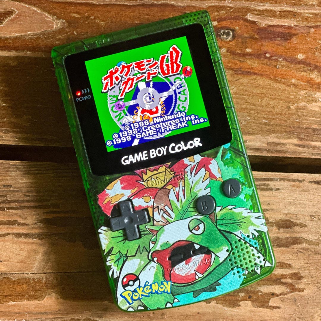 Nintendo Game Boy Color GBC AMOLED Q5 Backlit OLED Lcd Pokemon Venusaur Premium Uv Printed ...