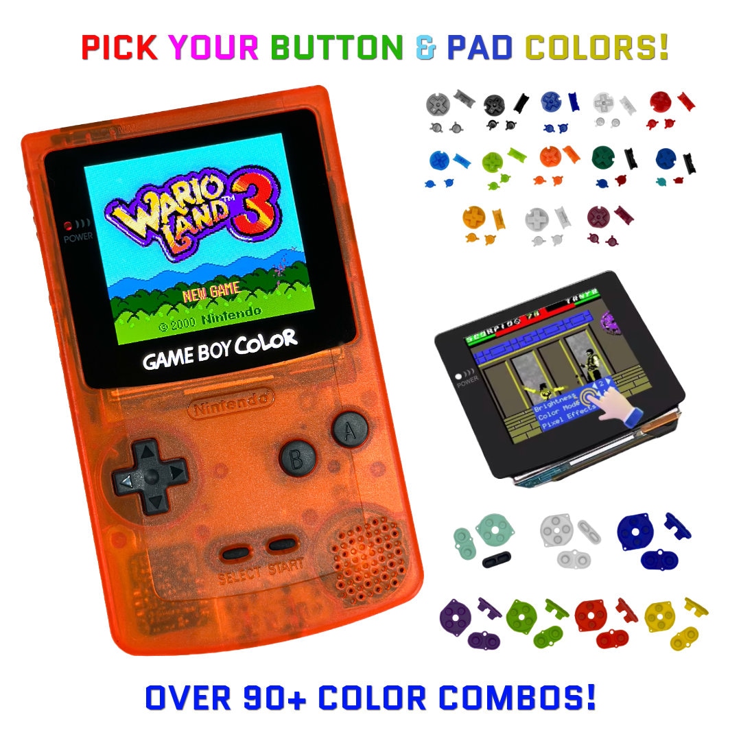 Nintendo Game Boy Color Clear Orange System Gbc AMOLED OLED Q5 Xl ...