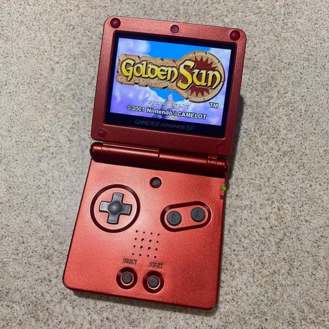Nintendo Game Boy Advance GBA SP Flame Red System AGS 101 Brighter Mint ...