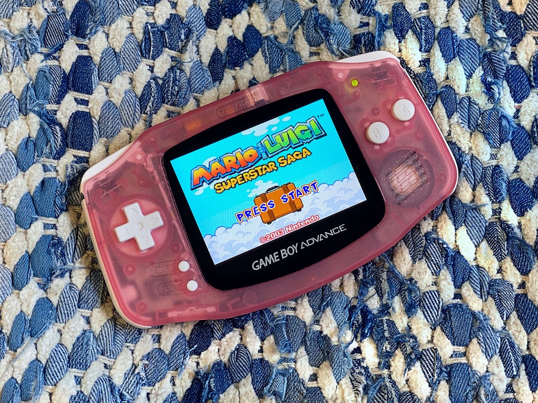Nintendo Game Boy Advance GBA Clear Pink System IPS Brighter Backlit ...
