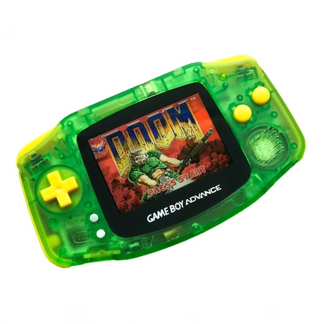 Nintendo Game Boy Advance GBA Clear Green System V5 IPS Brighter ...