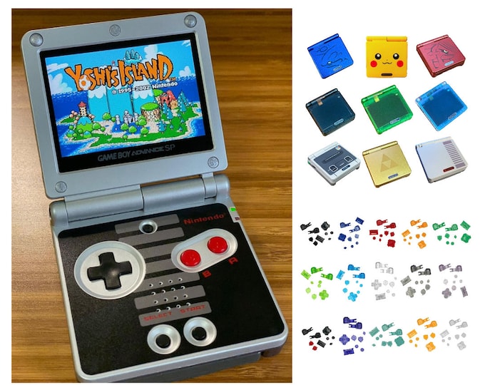 Custom GBASP IPS Modded Gameboy Advance SP - Backlit Screen With New ...