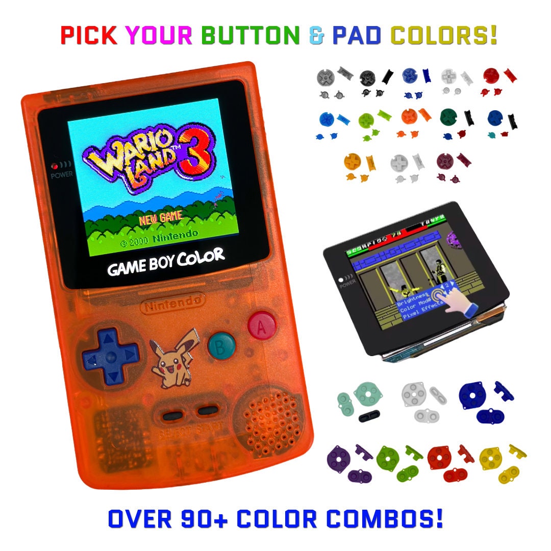 Nintendo Game Boy Color Pikachu Clear Orange System Gbc AMOLED OLED Q5 ...