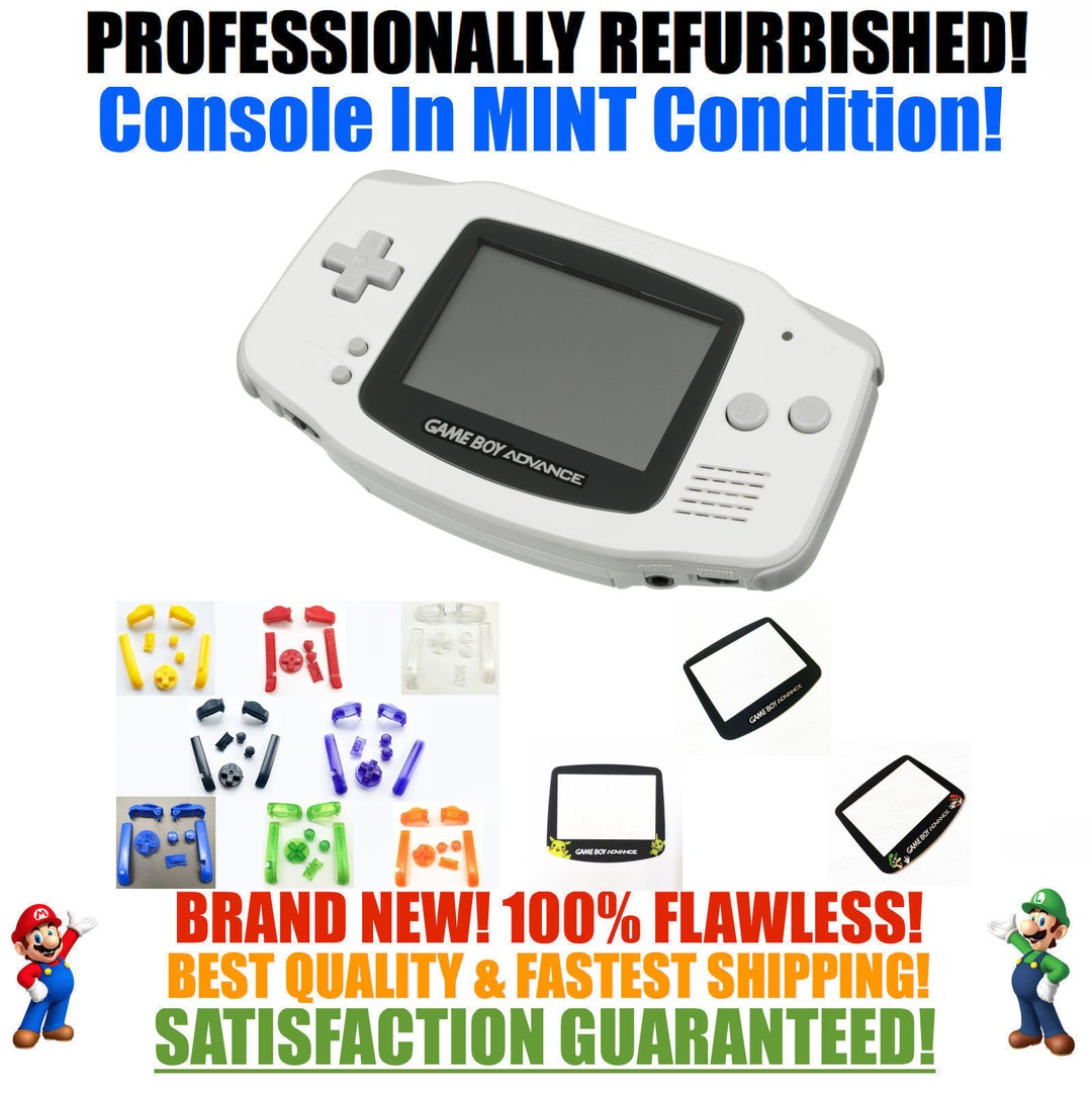 Nintendo Game Boy Advance GBA White System Custom *new Screen* MINT NEW ...