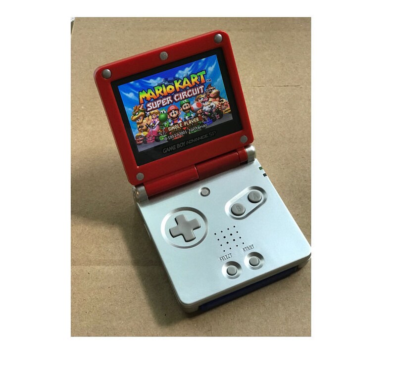 Nintendo Game Boy Advance GBA SP Mario Red Silver Custom Gold - Etsy