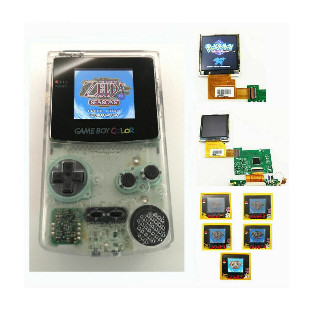 Nintendo Game Boy Color GBC System Backlight Backlit Brighter Mod Clear ...