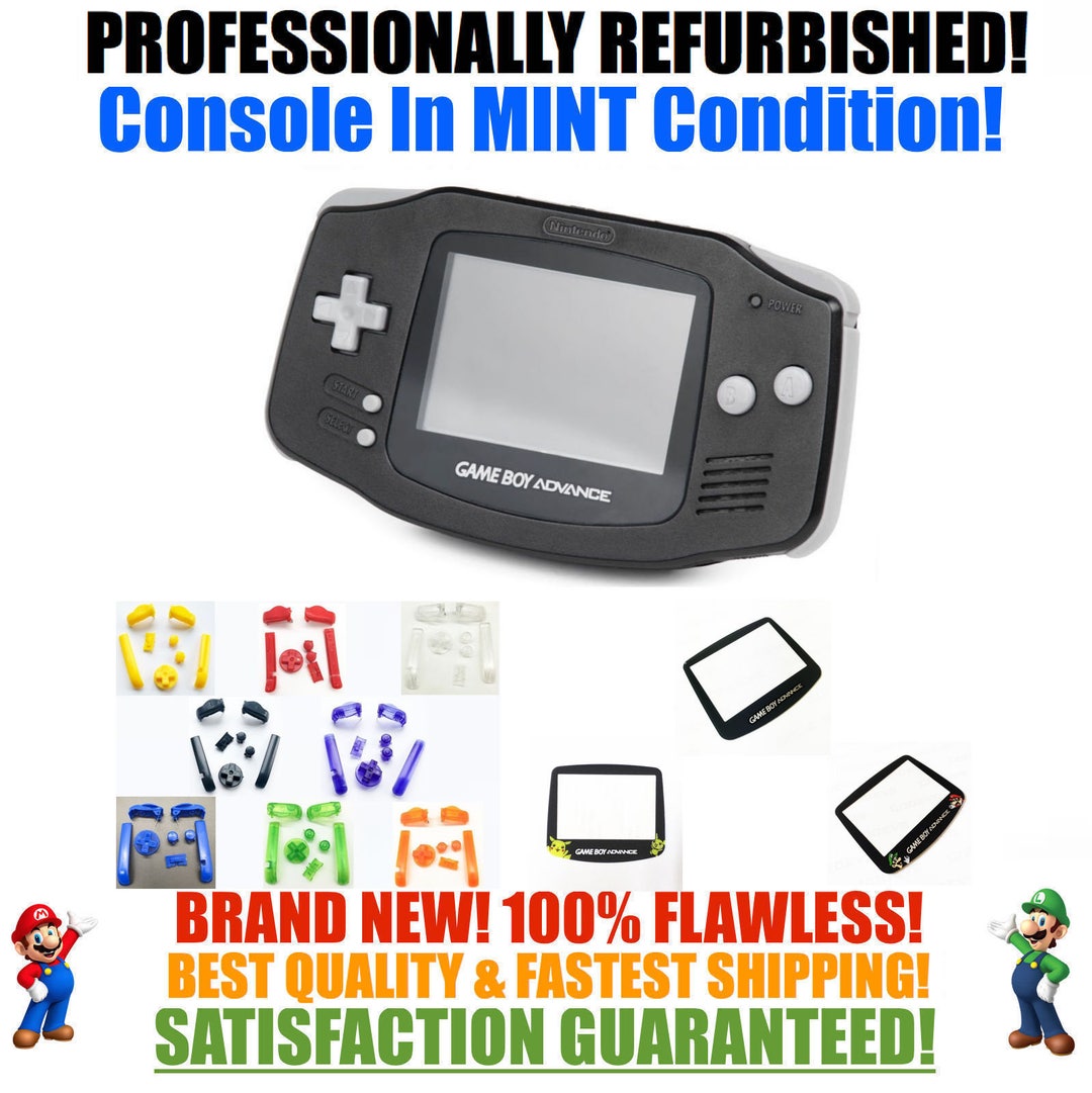 Nintendo Game Boy Advance GBA Onyx Black System Custom *new Screen ...