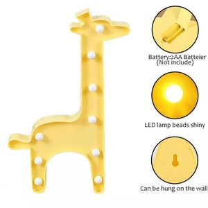 Cute Yellow Giraffe LED Warm White Night Light Lamp - Etsy
